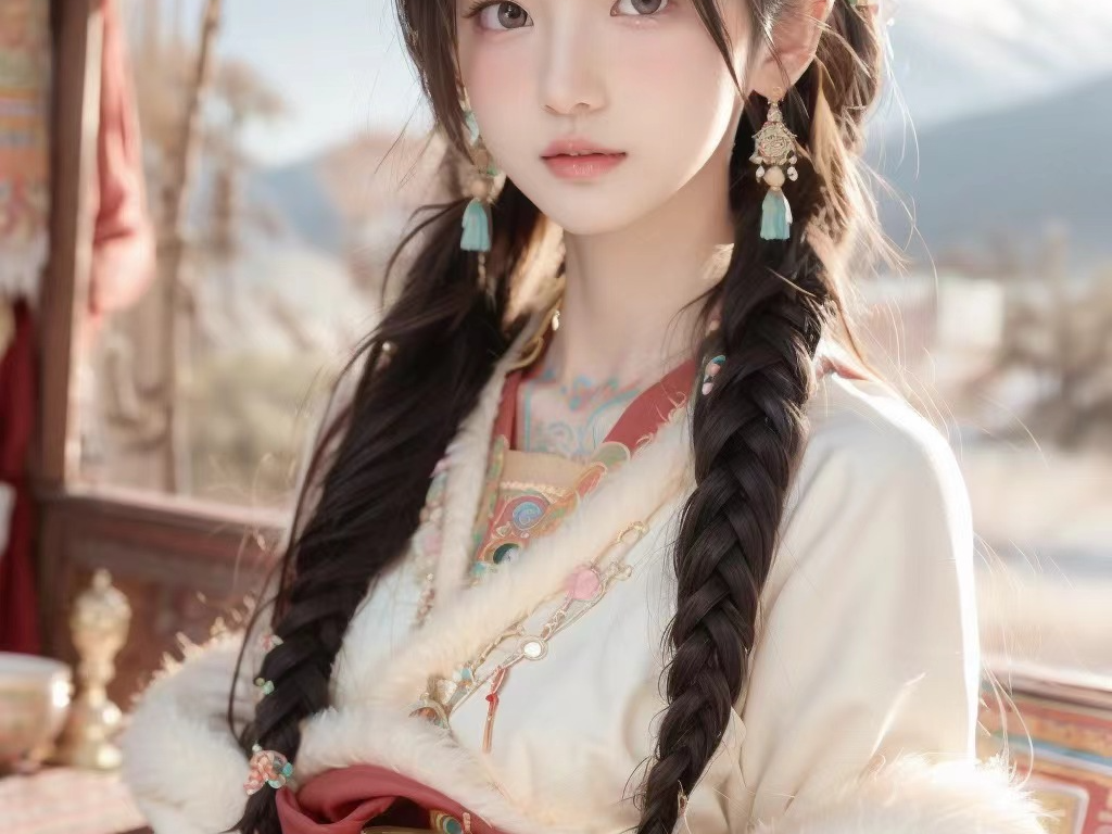 AI绘画-藏服少女_高晓峰-站酷ZCOOL