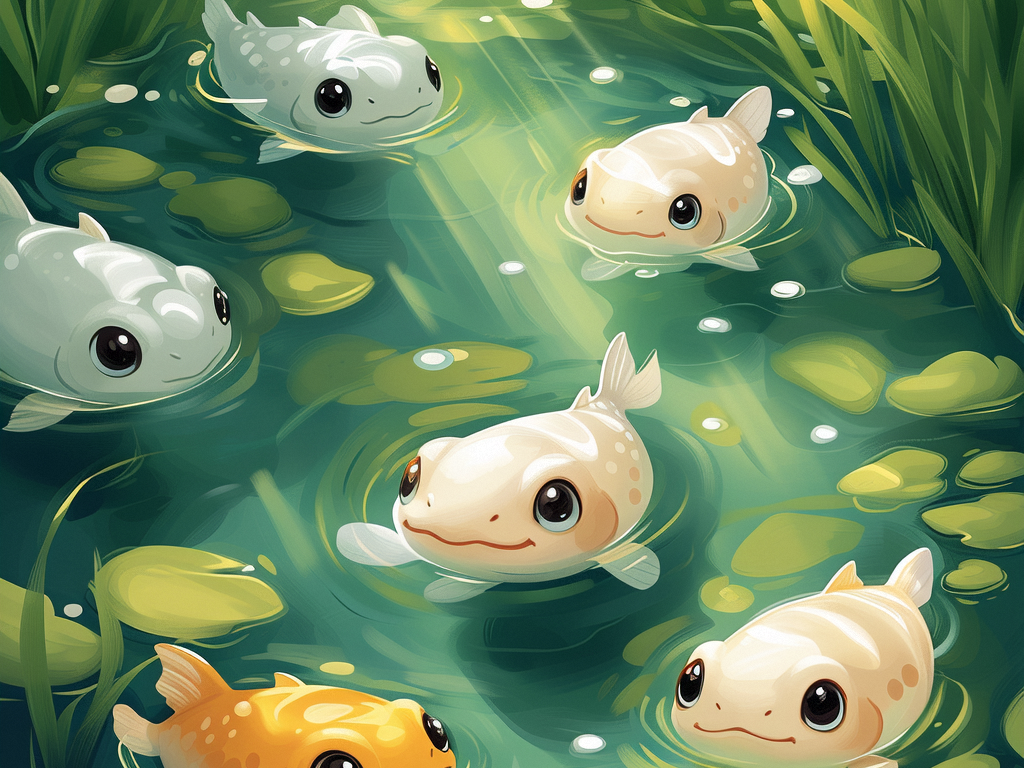 池塘里的小鱼和青蛙_APTAPT-站酷ZCOOL