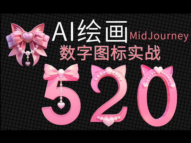 AI粉色猫耳数字_99miao-站酷ZCOOL