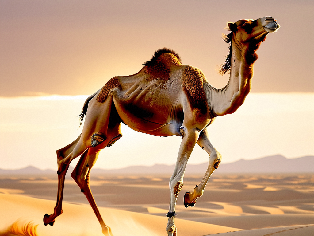 沙漠之中奔跑的骆驼_GGGboy-站酷ZCOOL