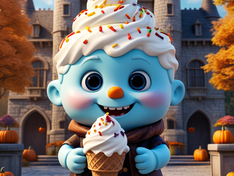 AIGC 广告插画 万圣节冰淇淋_大橙子0817-站酷ZCOOL
