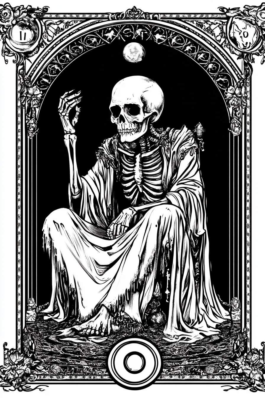 黑白塔罗牌设计_AIdoll-站酷ZCOOL