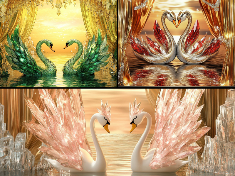 水晶天鹅插画2_AIdoll-站酷ZCOOL