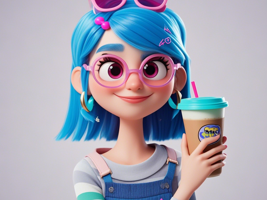 C4D OC-皮克斯动画 -奶茶宣传海报IP作品4_枭狼aheyor-站酷ZCOOL