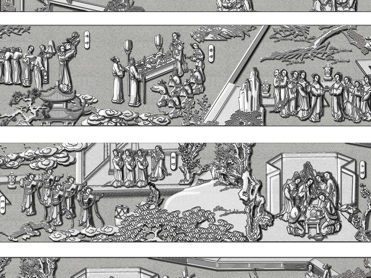 浮雕壁画设计II乞巧文化 穿针引线 织女乞巧_设计师的懒惰-站酷ZCOOL