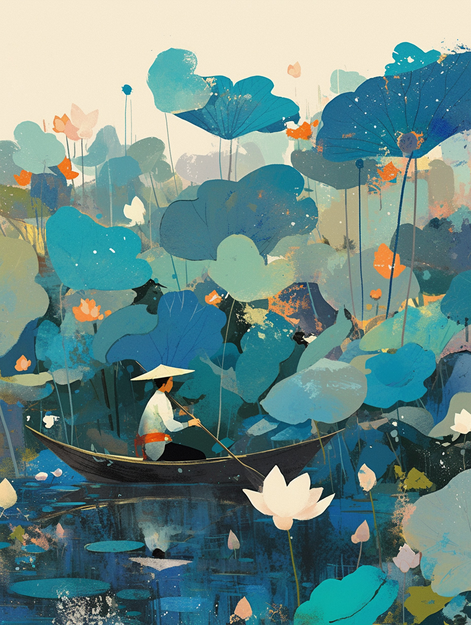 水墨风格莲花_周周12323-站酷ZCOOL