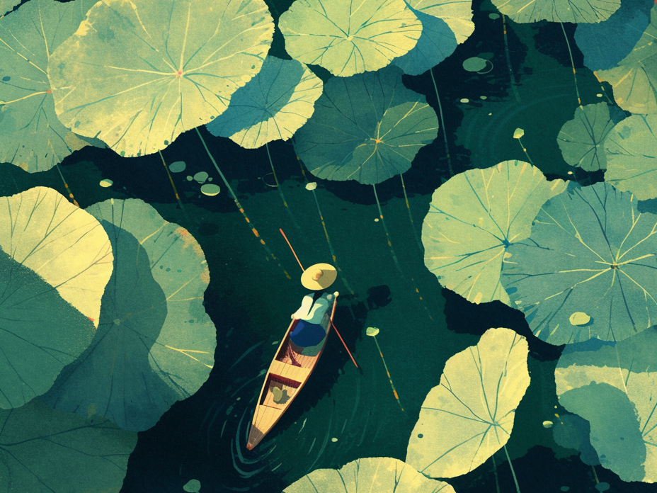 俯视视角荷叶_周周12323-站酷ZCOOL