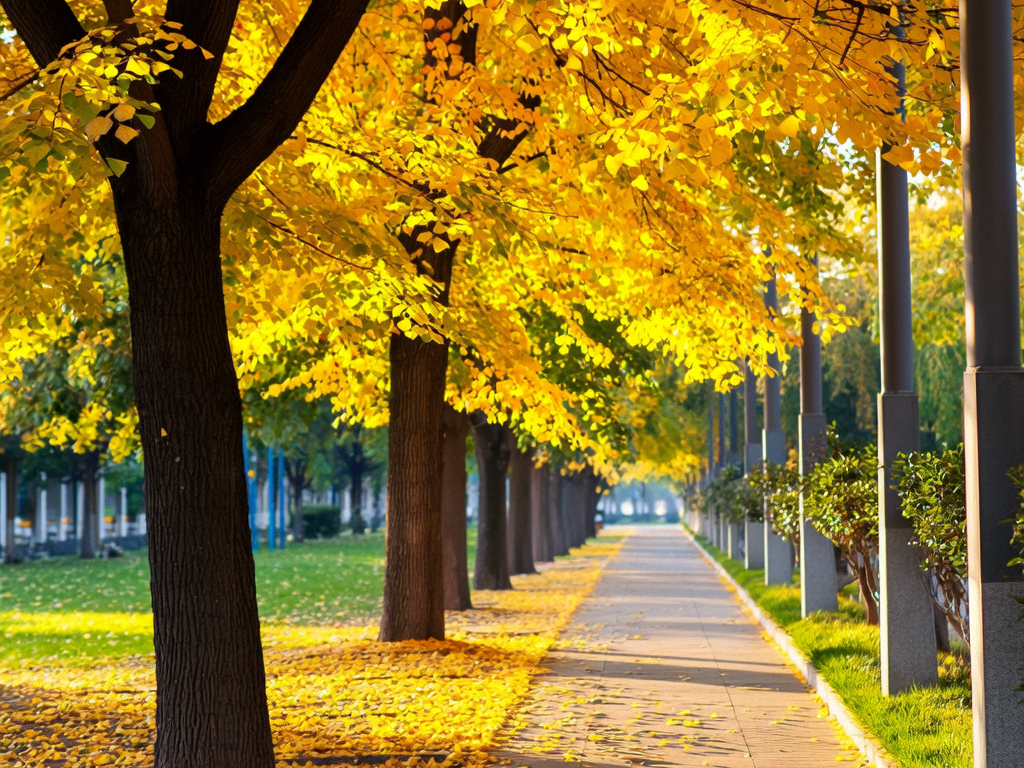 秋日金黄的校园_Gagahand-站酷ZCOOL