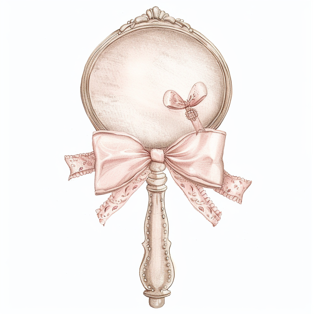 复古粉色镜子插画素材_阿柴柴柴99999-站酷ZCOOL