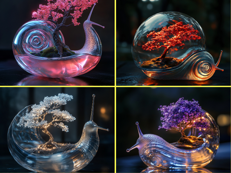 蜗牛玻璃艺术_AIdoll-站酷ZCOOL