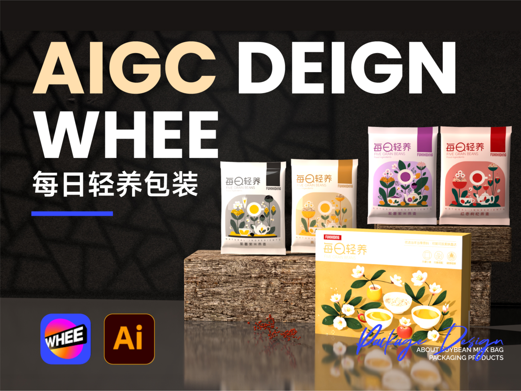 WHEE丨没错我用AIGC做了一套插画包装_弗西西丁-站酷ZCOOL