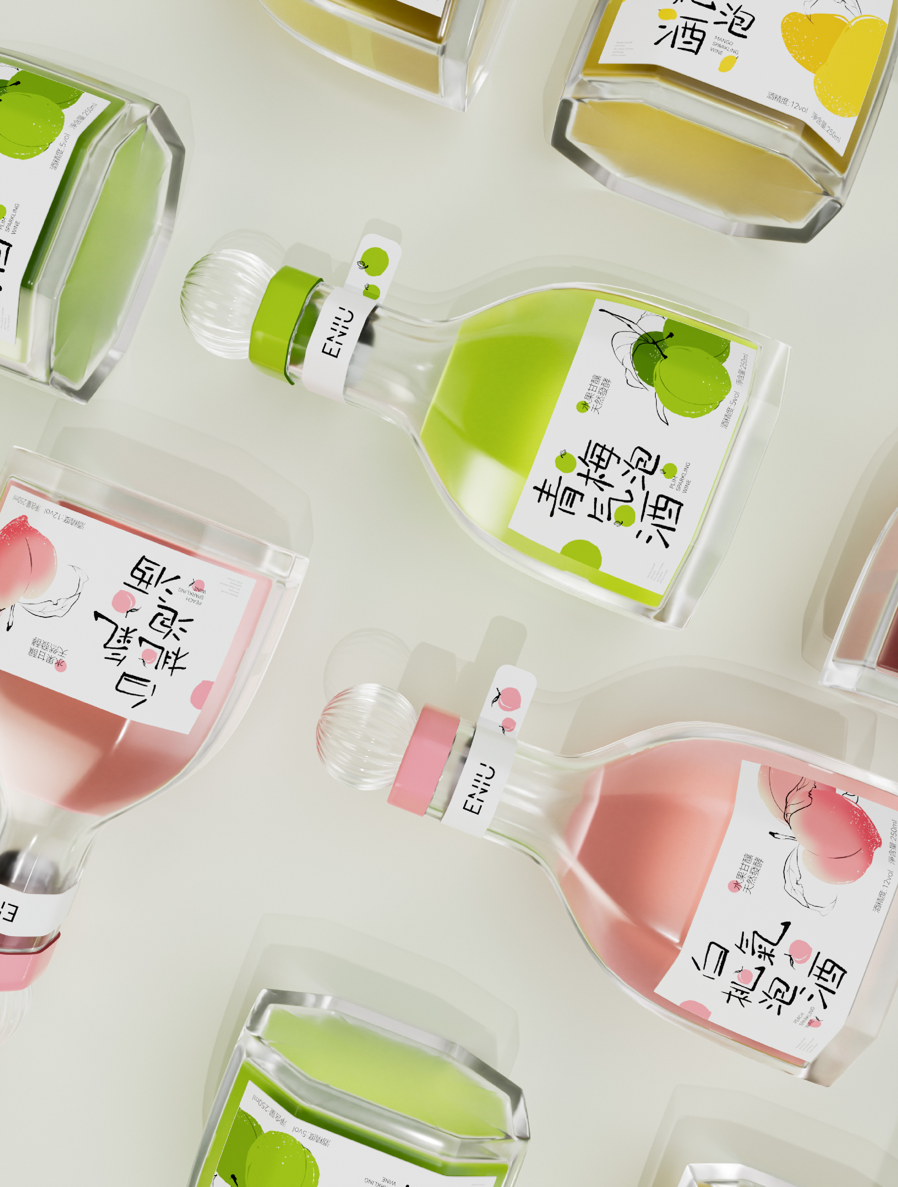ENIU气泡果酒包装设计_Rita君碧-站酷ZCOOL