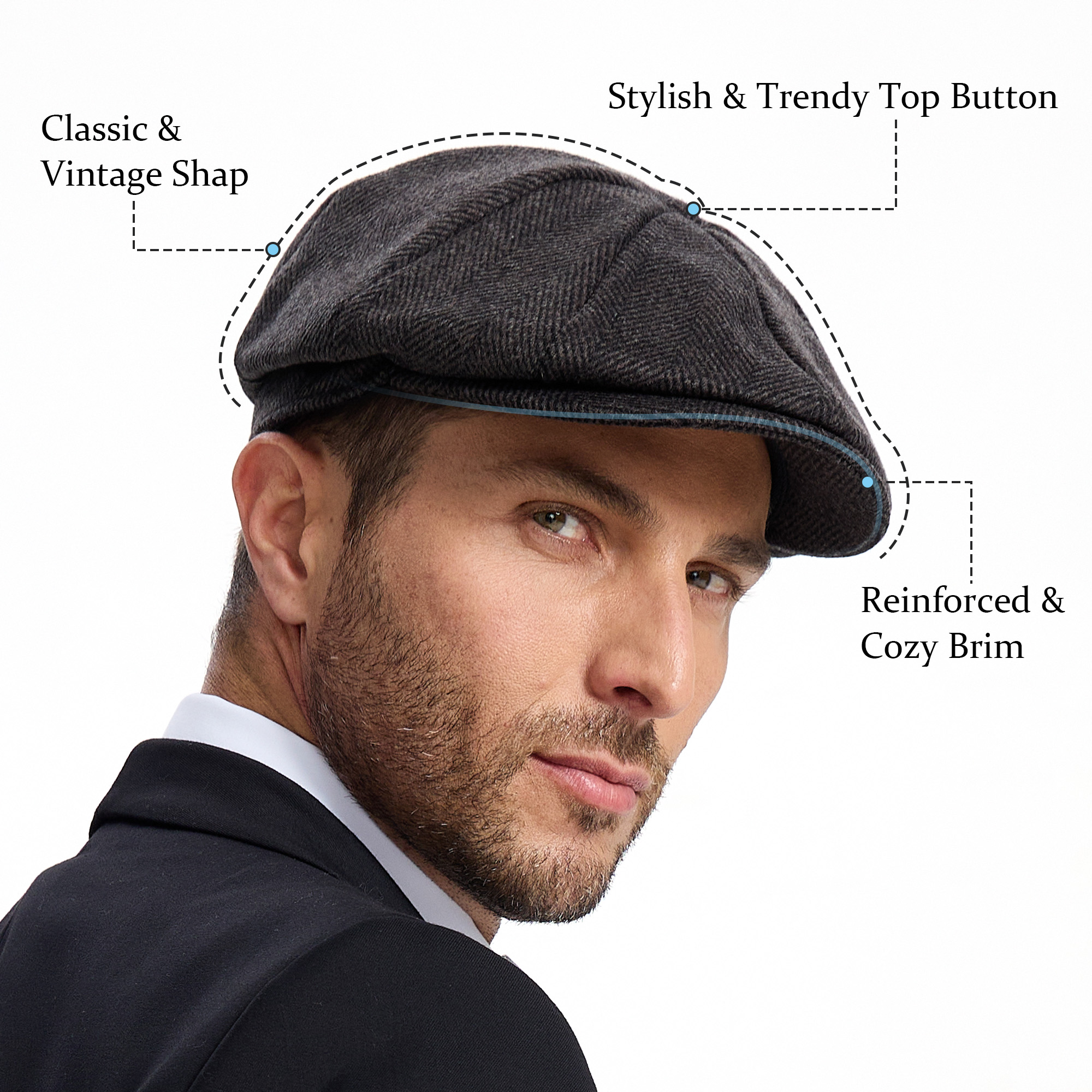 报童帽-条纹咖_Even丶-站酷ZCOOL