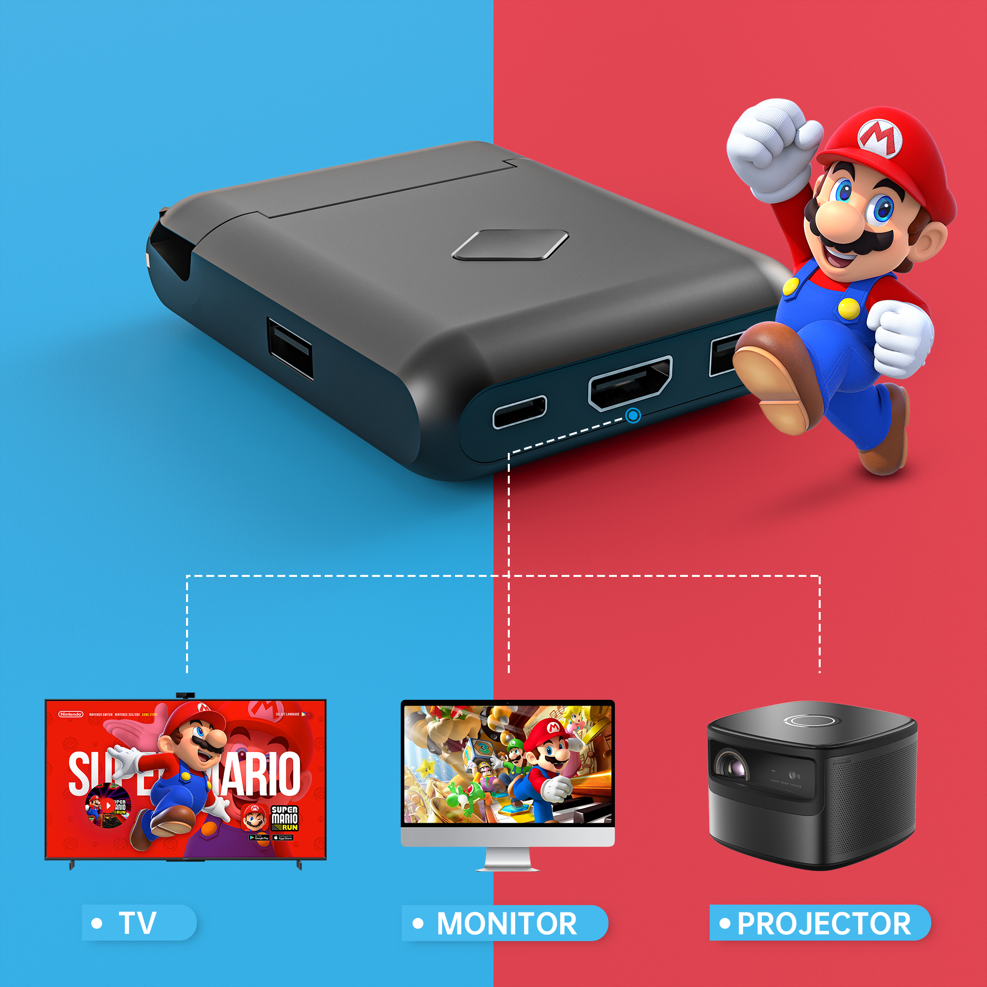 switch游戏机转换器三维渲染图案例_楚丶墨-站酷ZCOOL