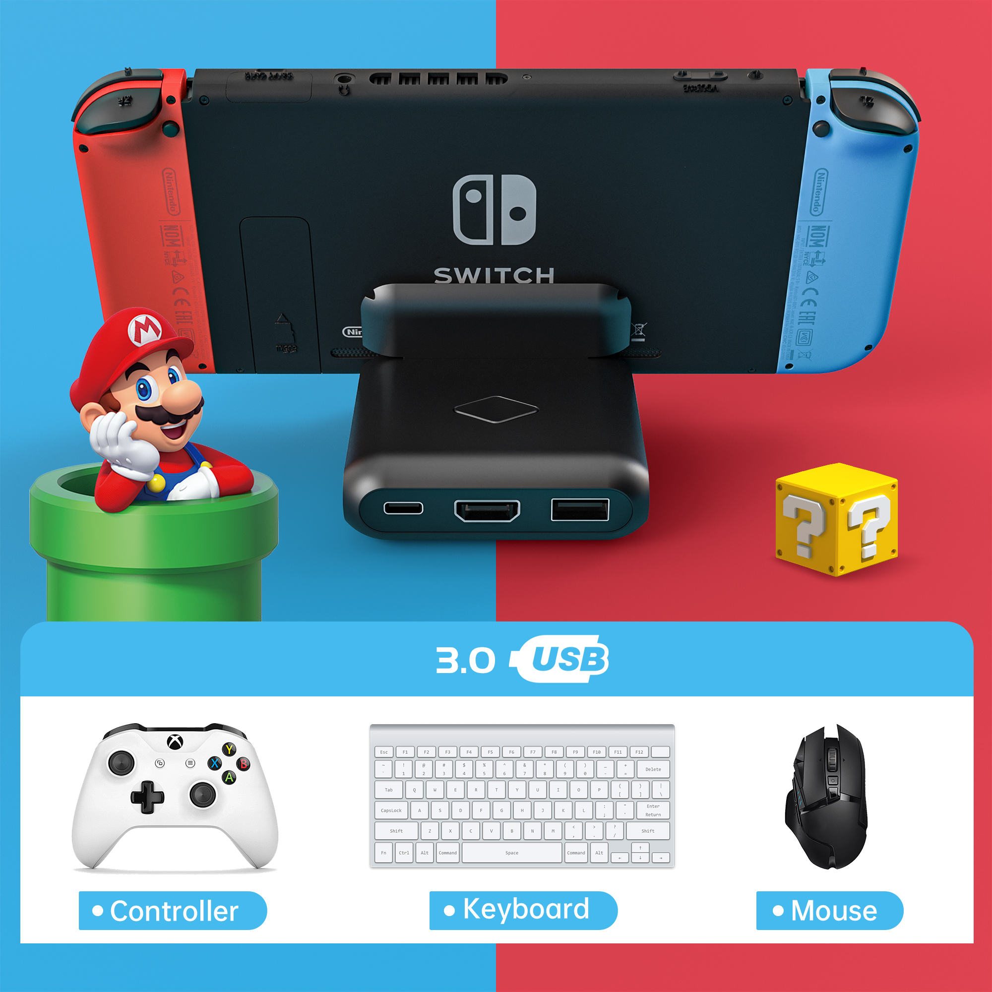 switch游戏机转换器三维渲染图案例_楚丶墨-站酷ZCOOL