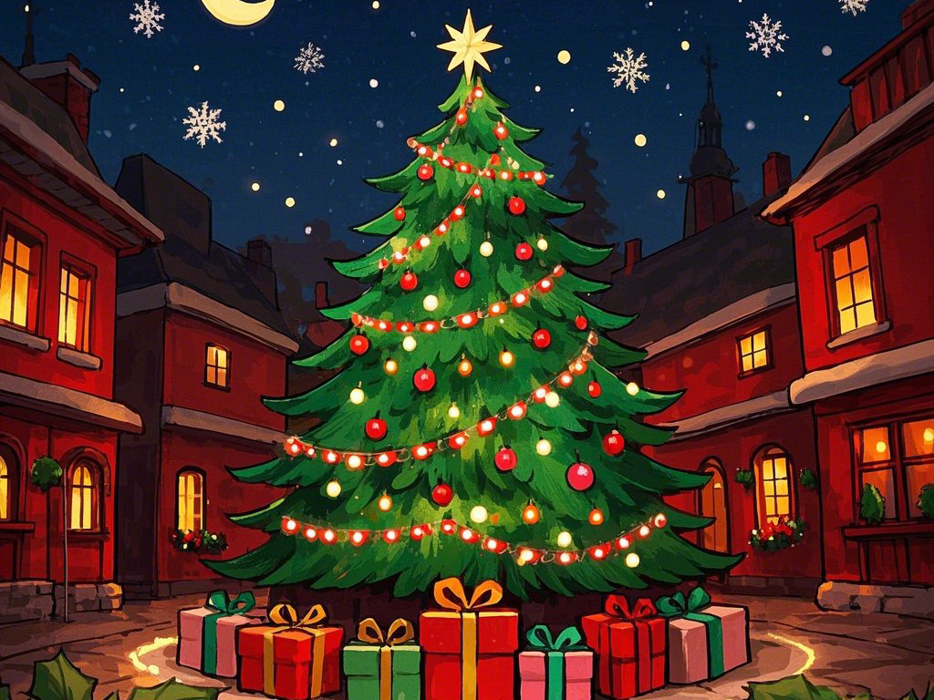 圣诞节二次元场景练习5_东城老猫-站酷ZCOOL