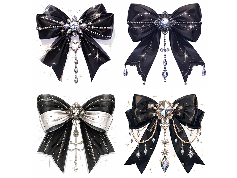 蝴蝶结-黑色贵妇_摸摸雪素材-站酷ZCOOL