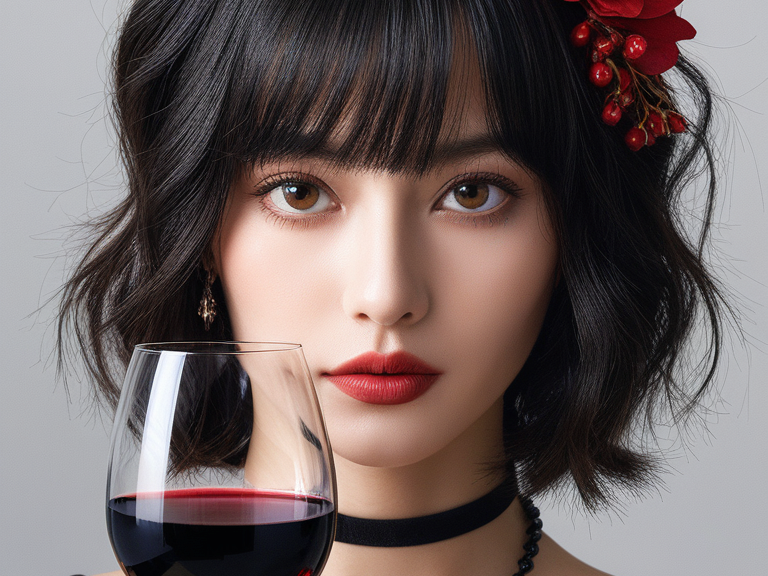 红酒神秘少女_Z003660098-站酷ZCOOL