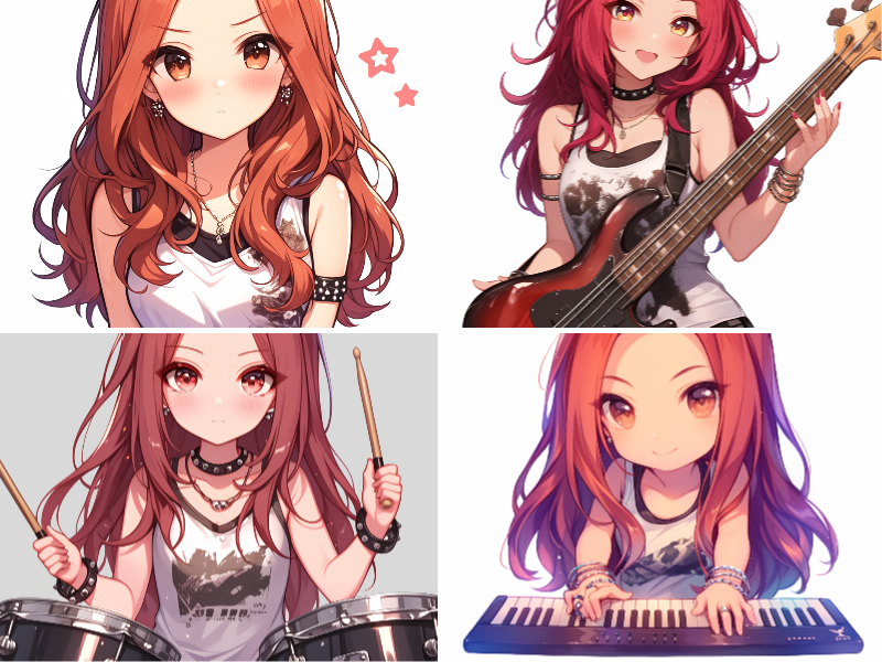 乐队女孩头像插画_蛋蛋111111-站酷ZCOOL