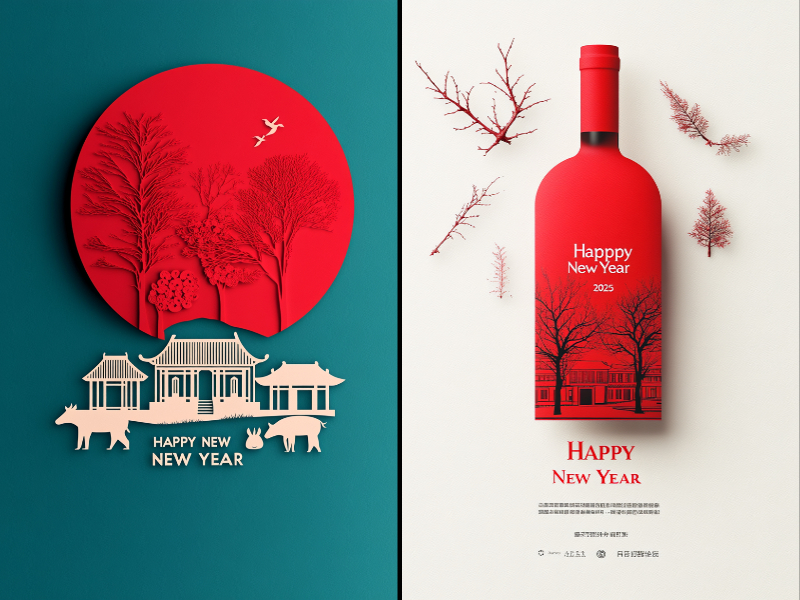 新年卡纸风海报_kankanbei-站酷ZCOOL