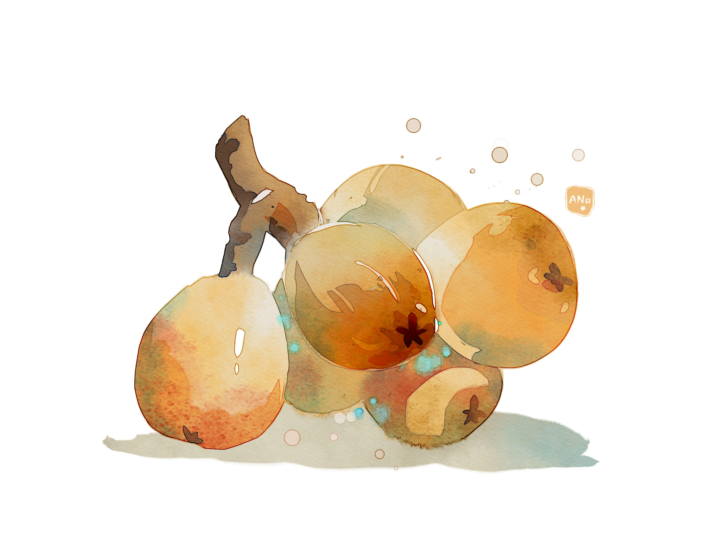 水彩作业02 枇杷_摘星星的Ana-站酷ZCOOL