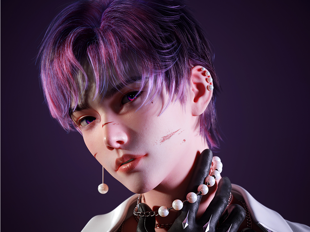 Purple Haired Male_Jeffrey85-站酷ZCOOL