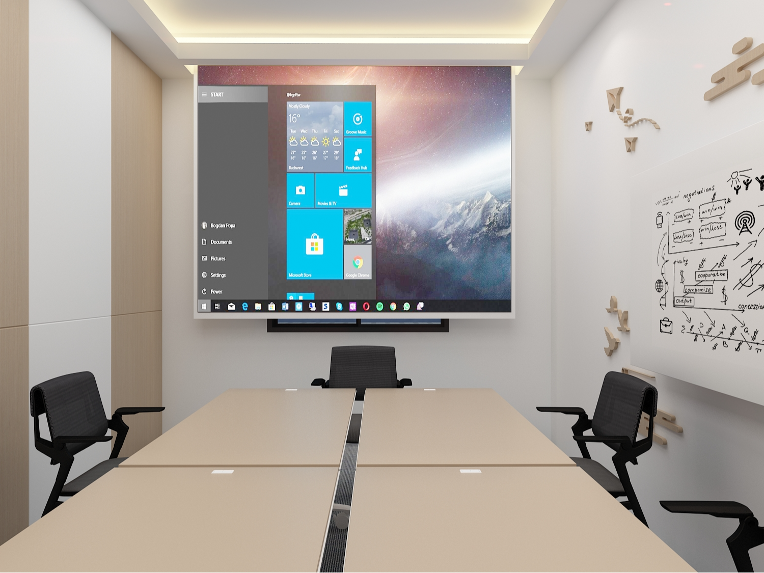 小会议室设计3D效果图_3D设计师NG男-站酷ZCOOL