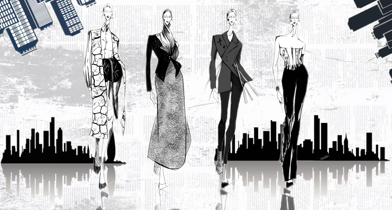 《CITY LADY》服装效果图_刘万托夫斯基-站酷ZCOOL