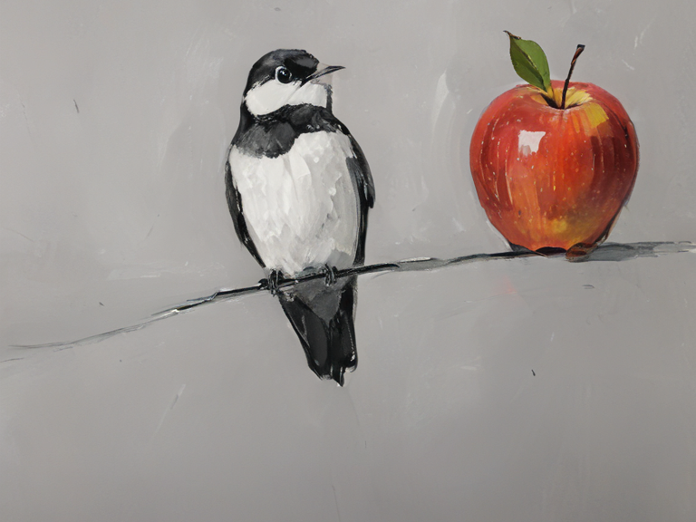 鸟儿和苹果_独one无two-站酷ZCOOL