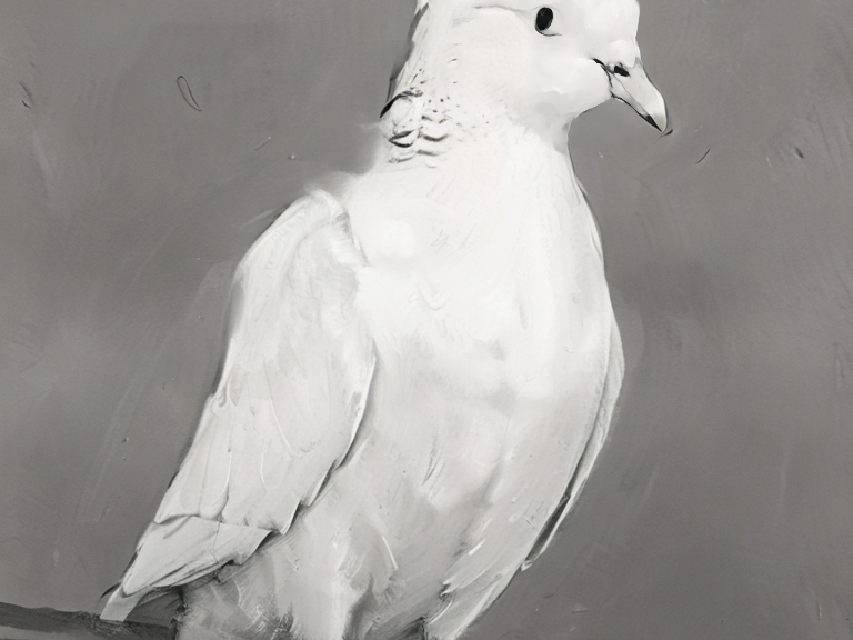 停靠树枝的白鸽_独one无two-站酷ZCOOL