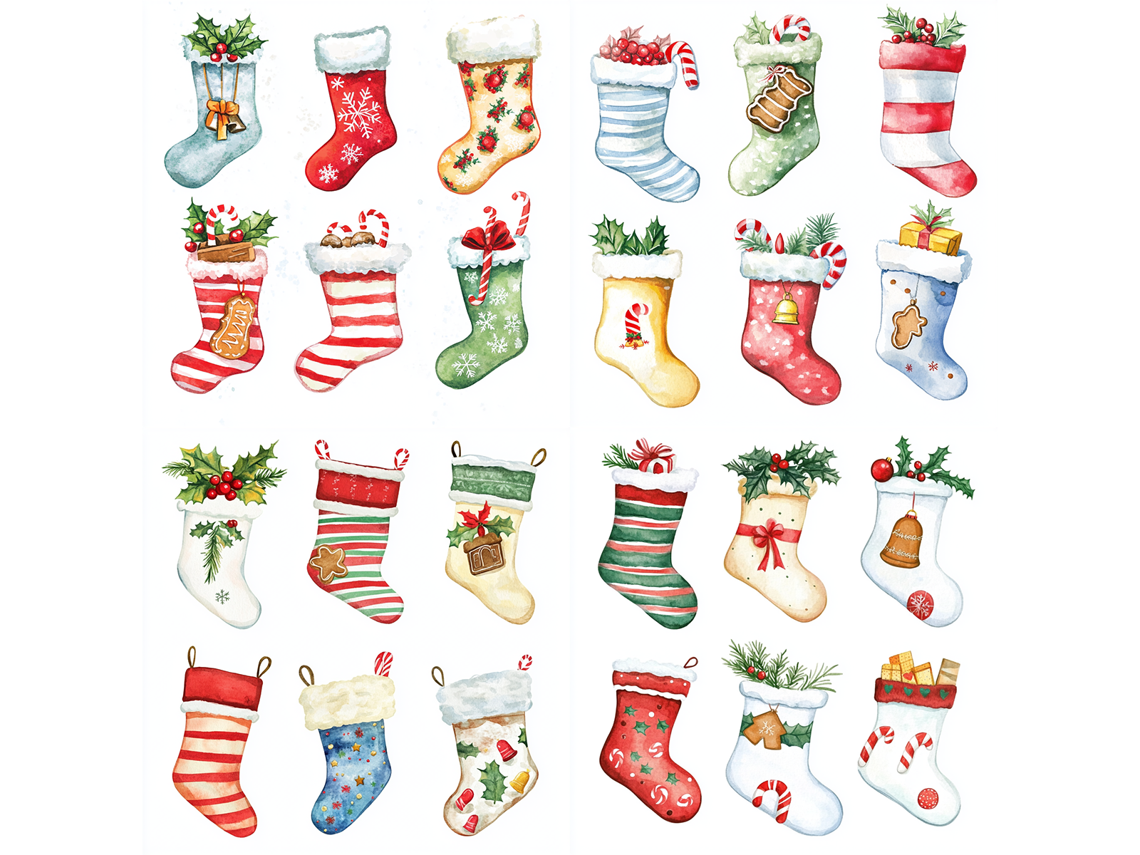 水彩圣诞小图标-袜子_萌Y玲玲-站酷ZCOOL