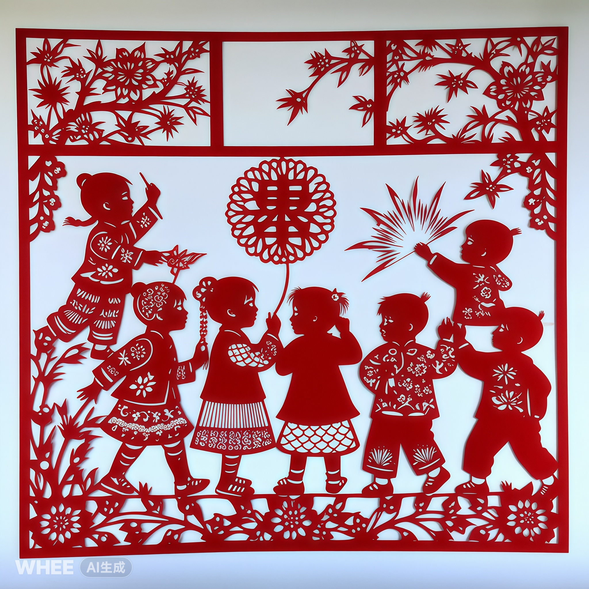 吉祥如WHEE——AIGC实践之中国非遗剪纸_Contra实验编程-站酷ZCOOL