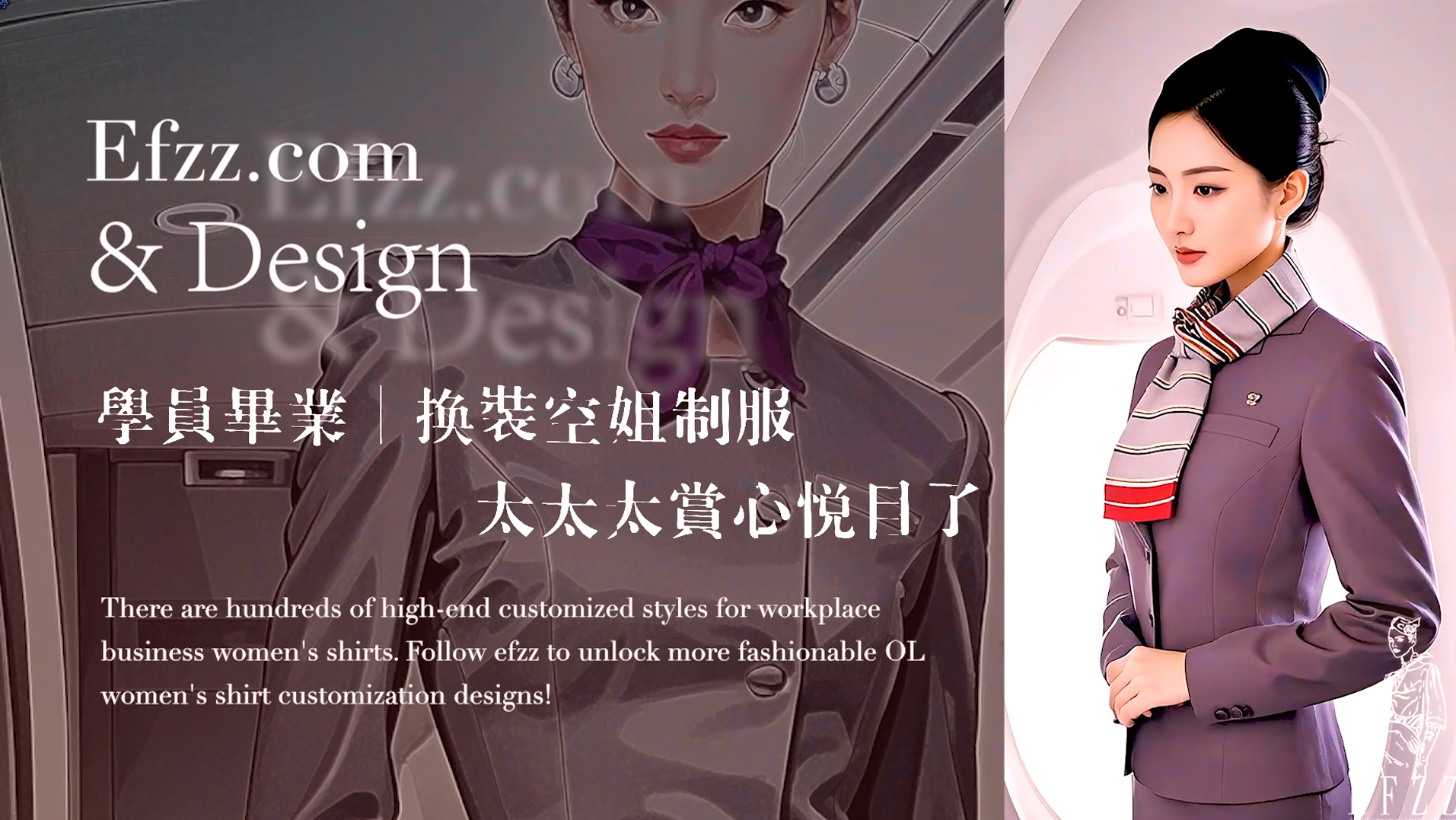 航空学员毕业换装空姐服装，不仅仅是一场视觉的盛宴。_EFZZ制服设计-站酷ZCOOL