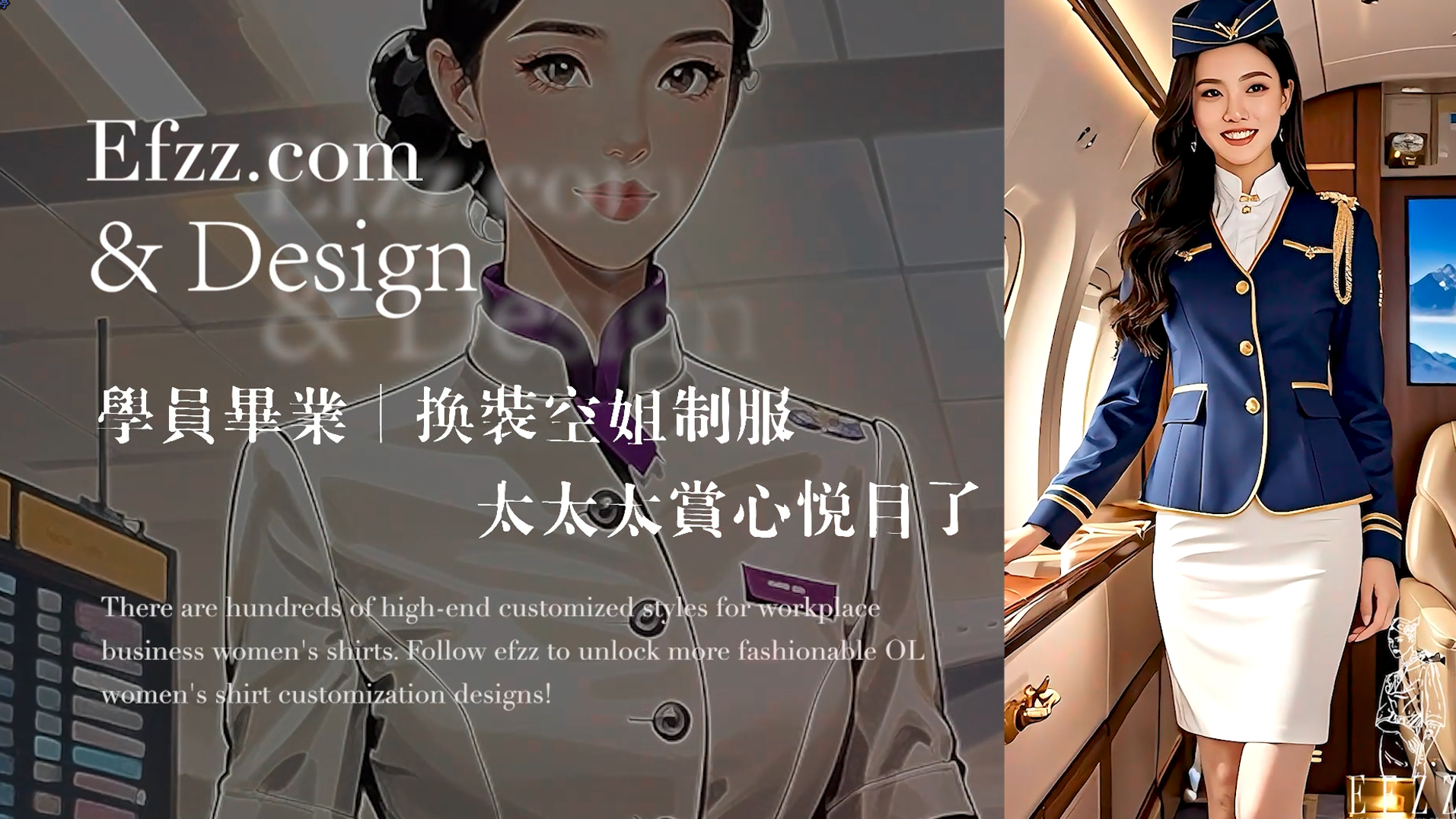 航空学员毕业换装空姐服装，不仅仅是一场视觉的盛宴。_EFZZ制服设计-站酷ZCOOL