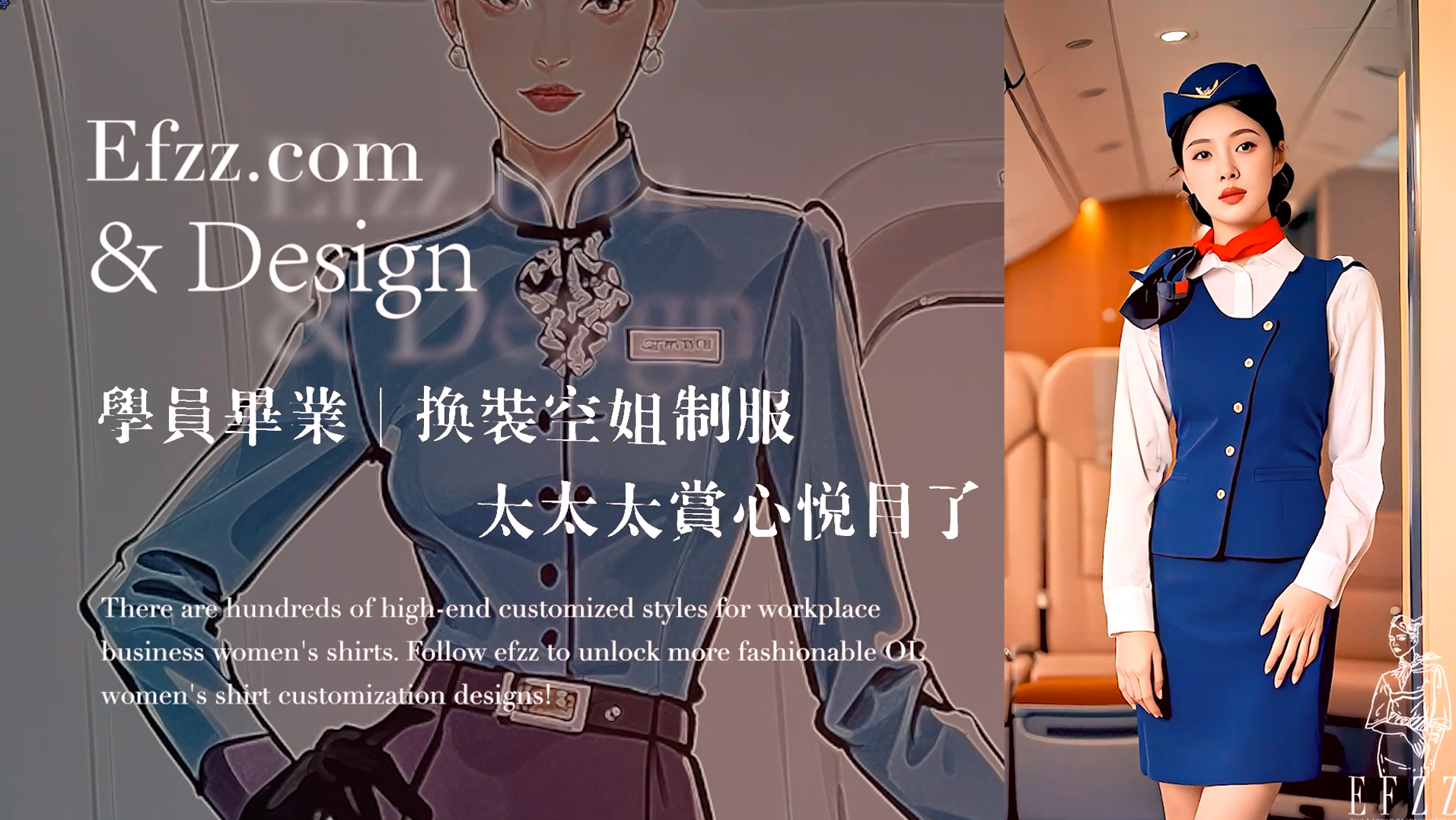 航空学员毕业换装空姐服装，不仅仅是一场视觉的盛宴。_EFZZ制服设计-站酷ZCOOL