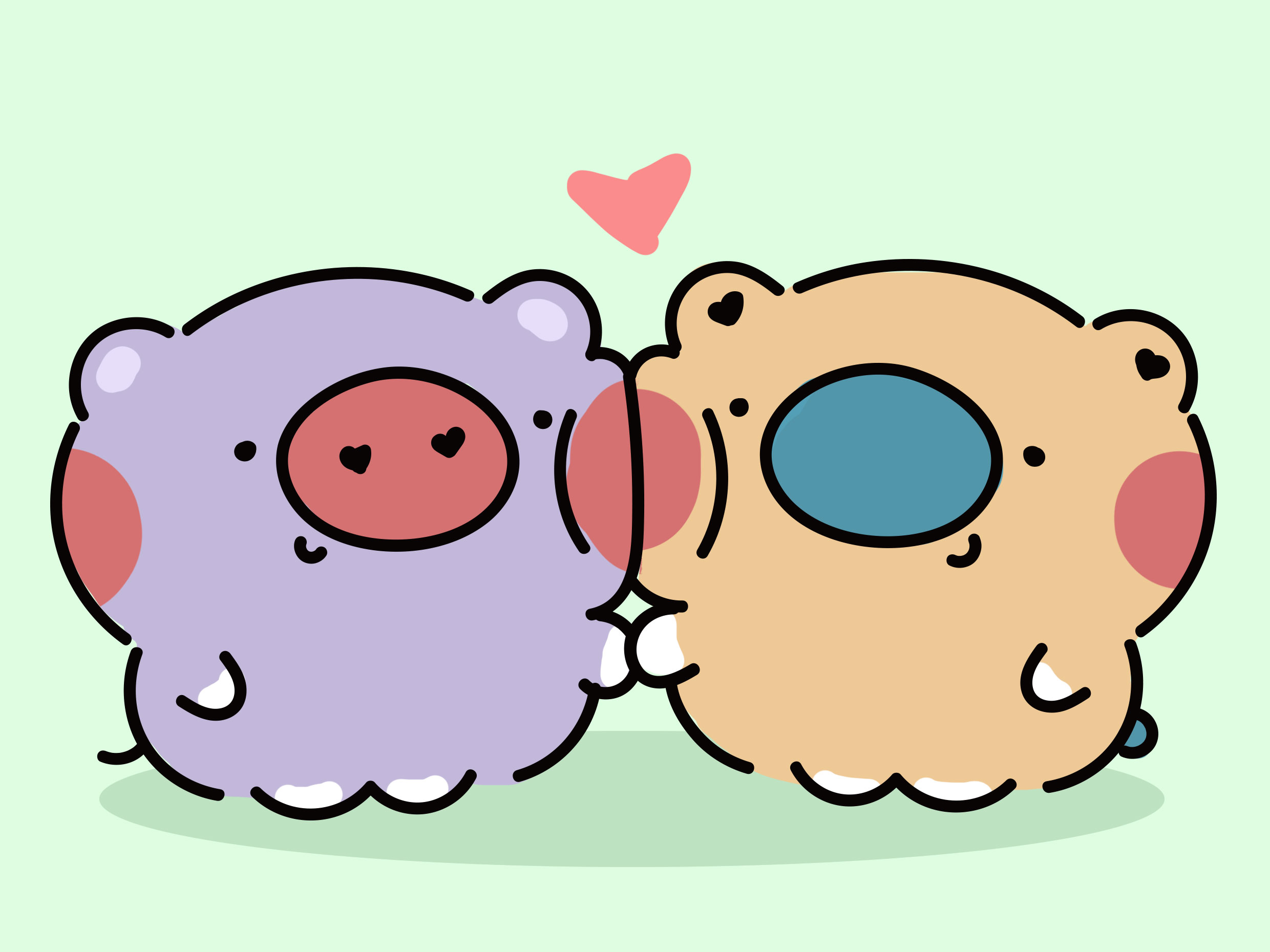 BOBO猪和PIPI拉_几之猫-站酷ZCOOL