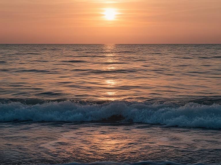 落日洒在海平面上_屁屁酱嗯-站酷ZCOOL