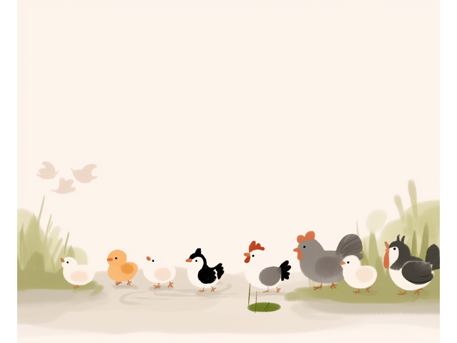 村落动物水彩背景_平凡路人zzz-站酷ZCOOL