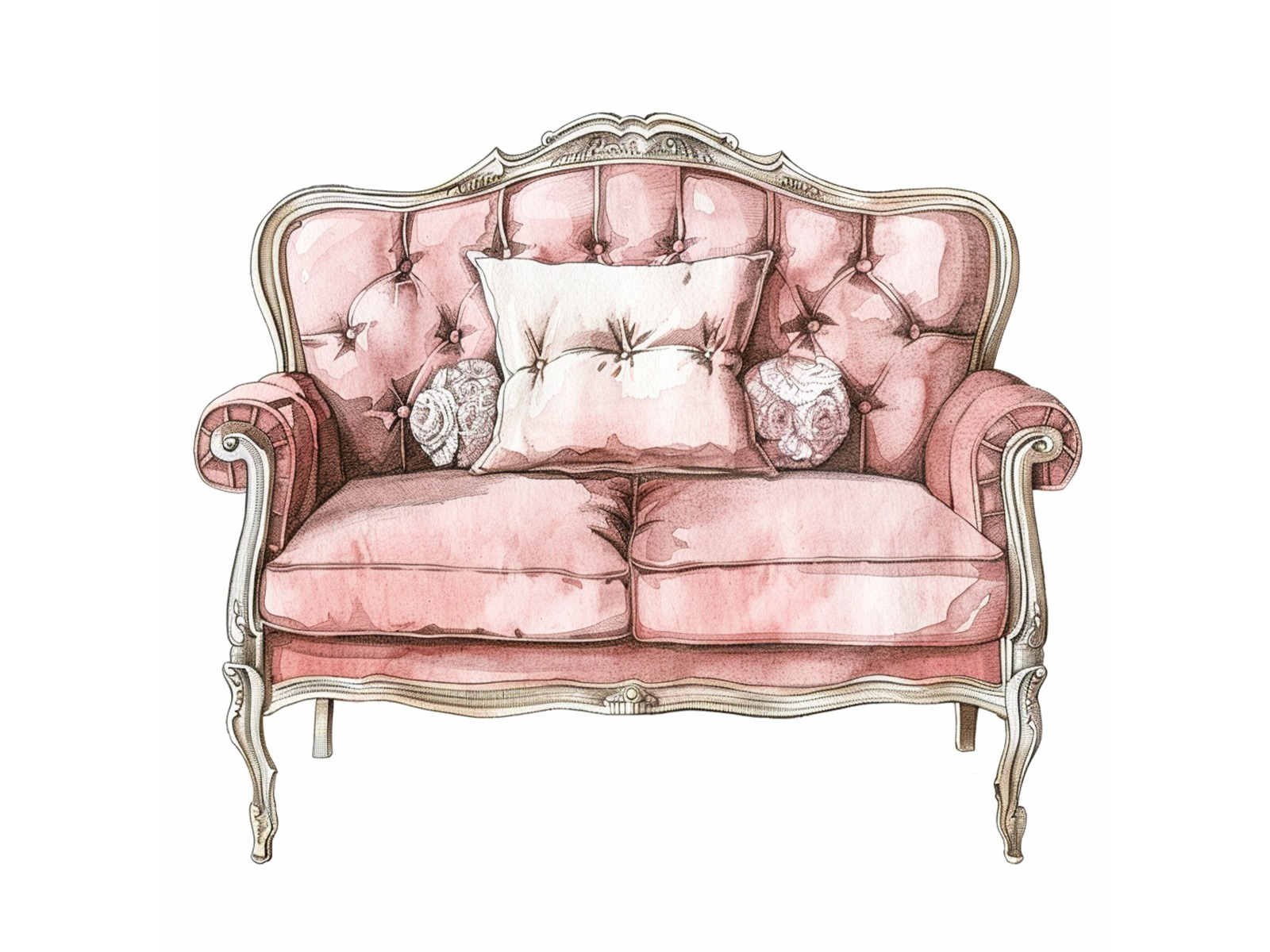 复古水彩沙发_阿柴柴柴99999-站酷ZCOOL