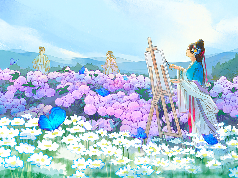 【夏】花海-二十四节气（立夏）_萌猫半只-站酷ZCOOL