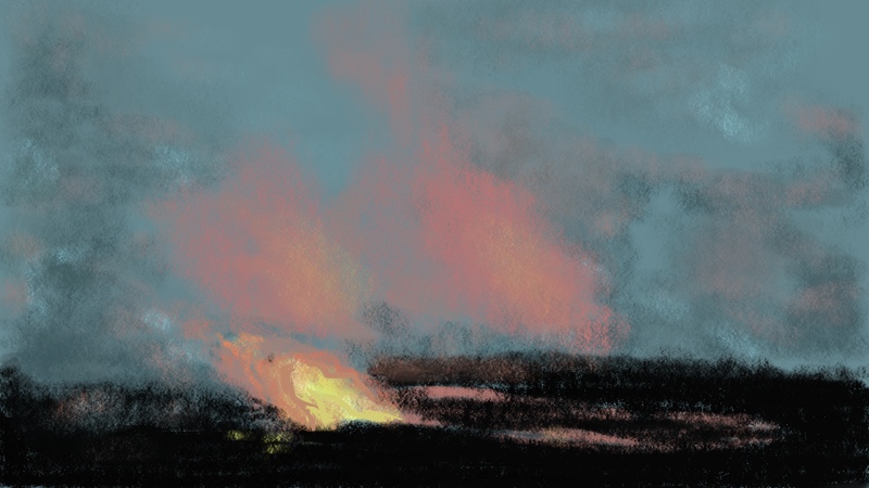 《大岛火山熔岩》_慧elsa的涂鸦BLOG-站酷ZCOOL