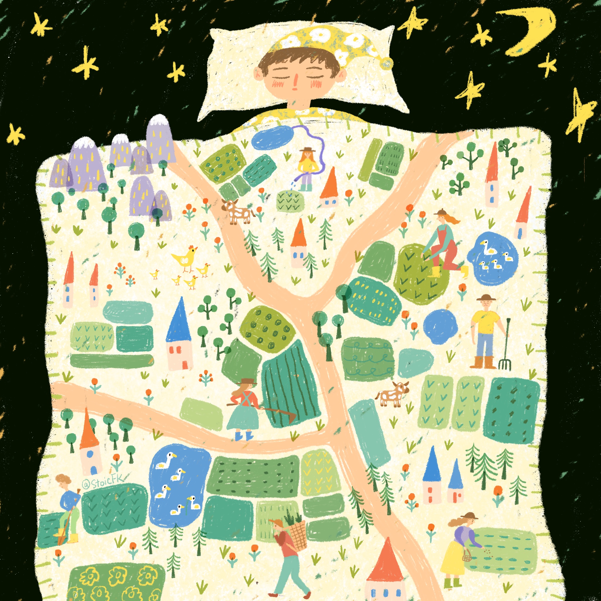 做一床春天的梦_张张菇-站酷ZCOOL