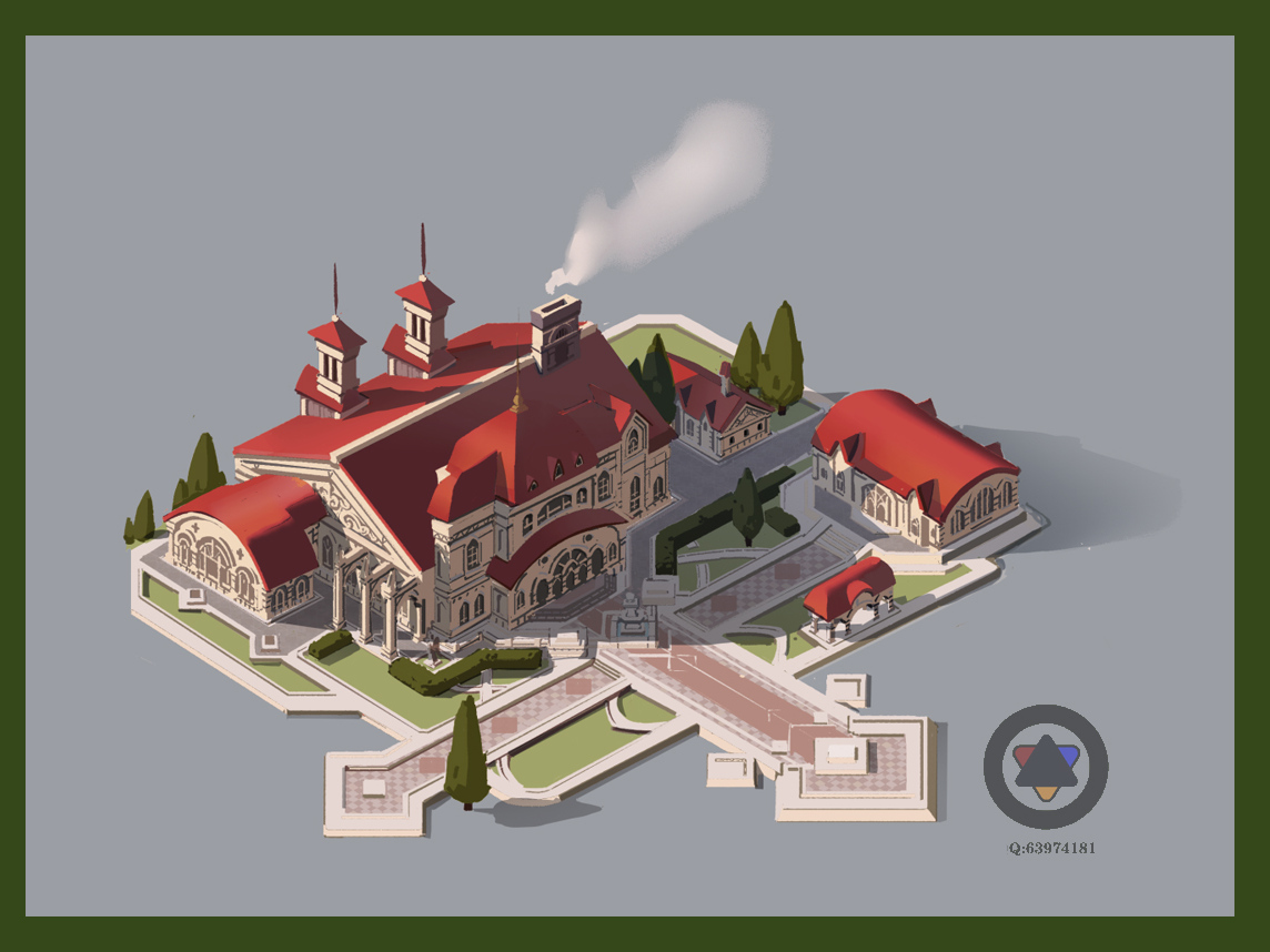 欧美卡通场景原画_钛合金小馒头-站酷ZCOOL