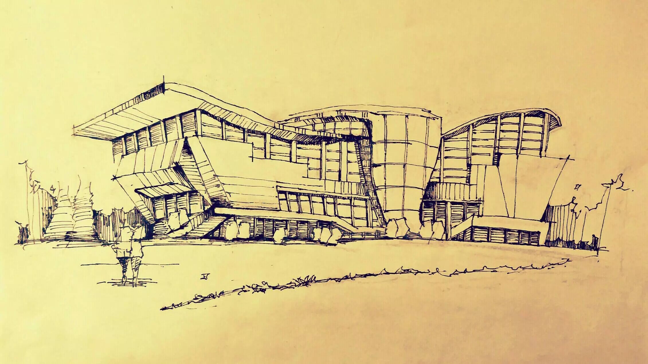 建筑之美：手绘现代建筑的独特魅力_ZhMao-站酷ZCOOL