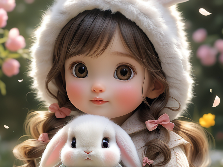 卡通兔兔女孩_Z003660098-站酷ZCOOL