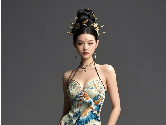 花鸟旗袍_waakon-站酷ZCOOL