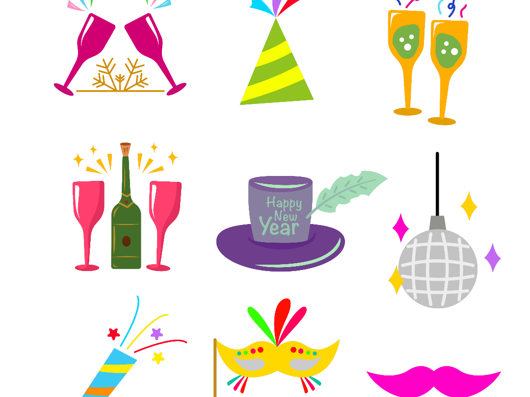 新年贴纸素材_飞飞_FvFv-站酷ZCOOL