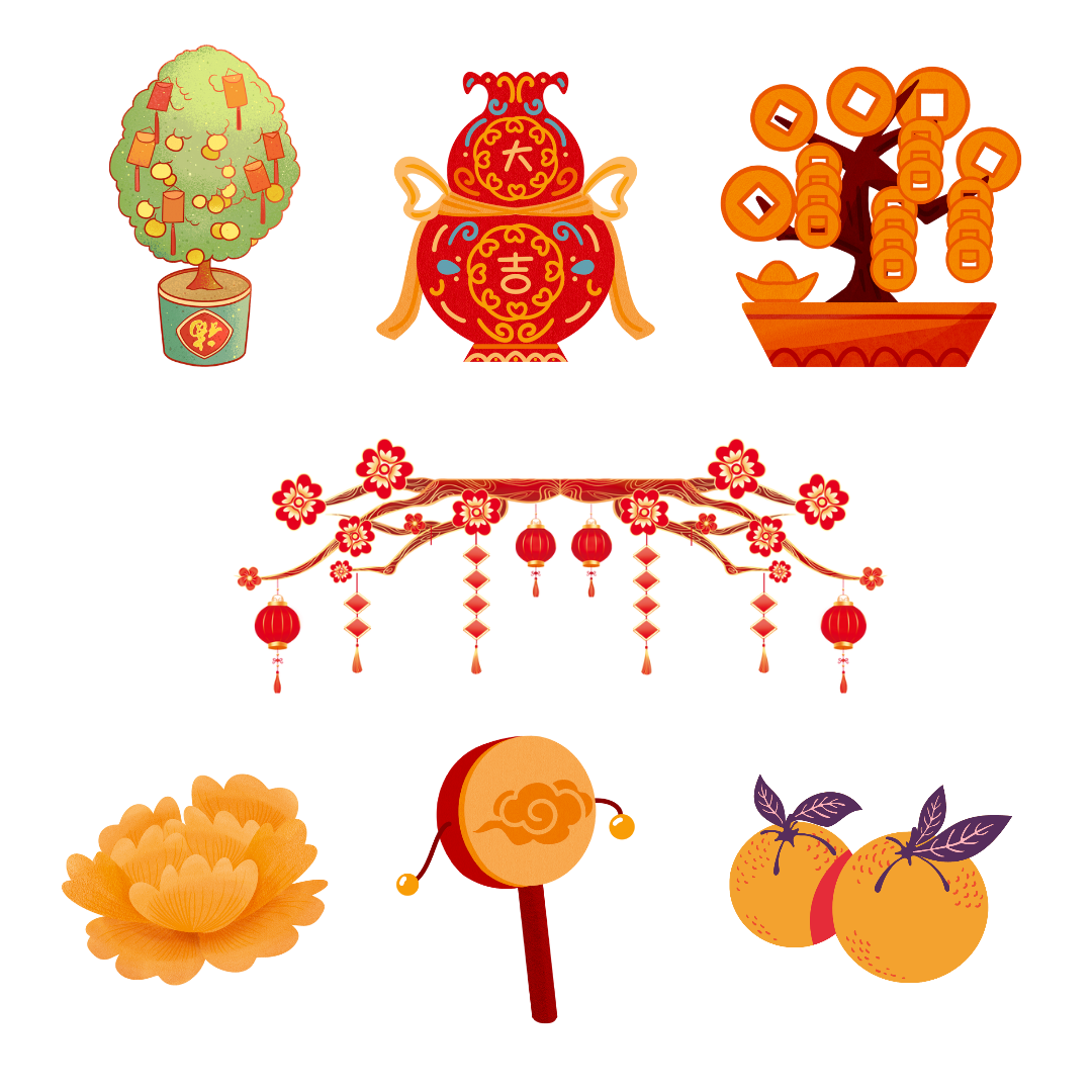 新年贴纸素材_飞飞_FvFv-站酷ZCOOL