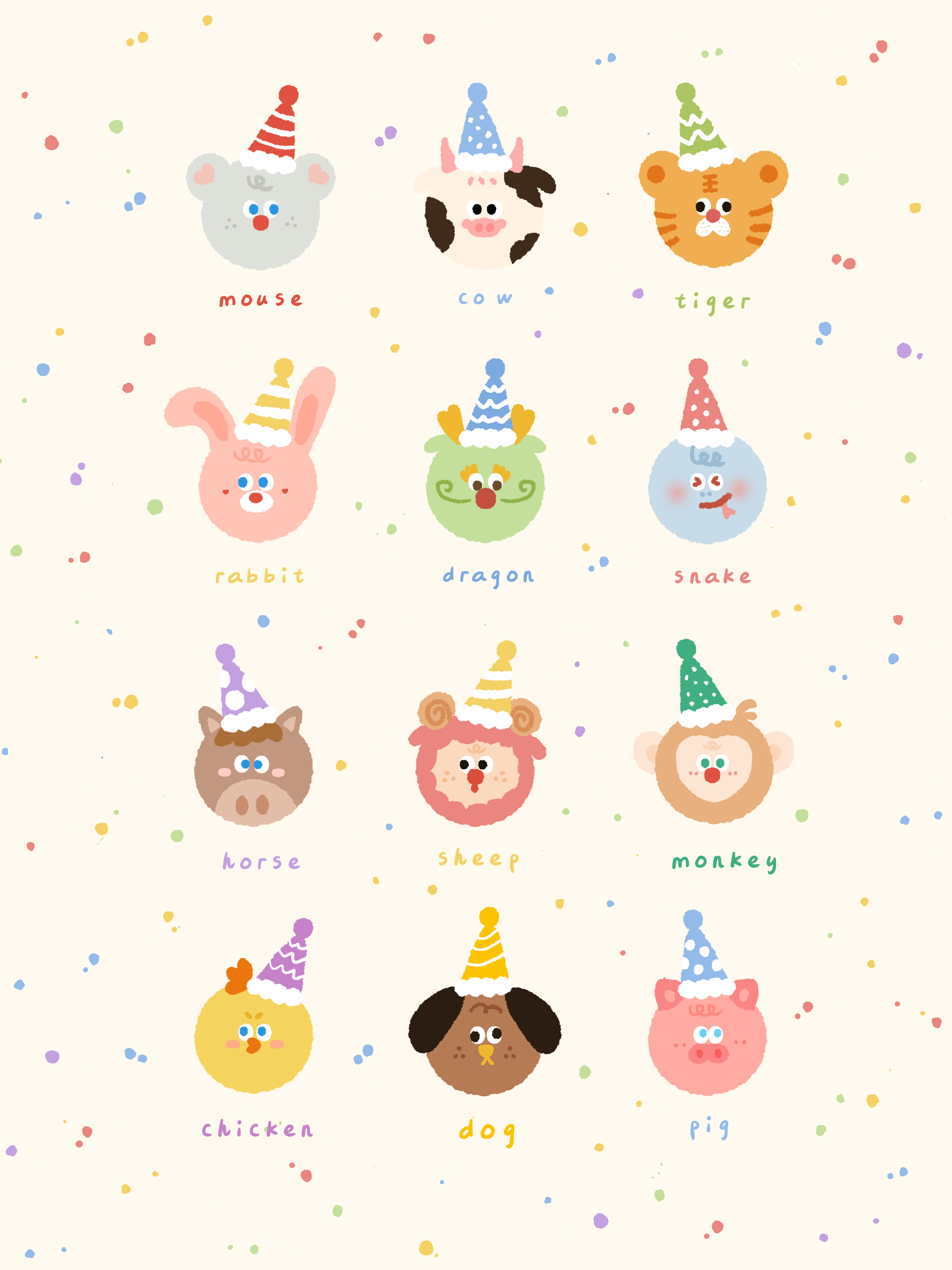 十二生肖卡通头像_一只lemon-站酷ZCOOL