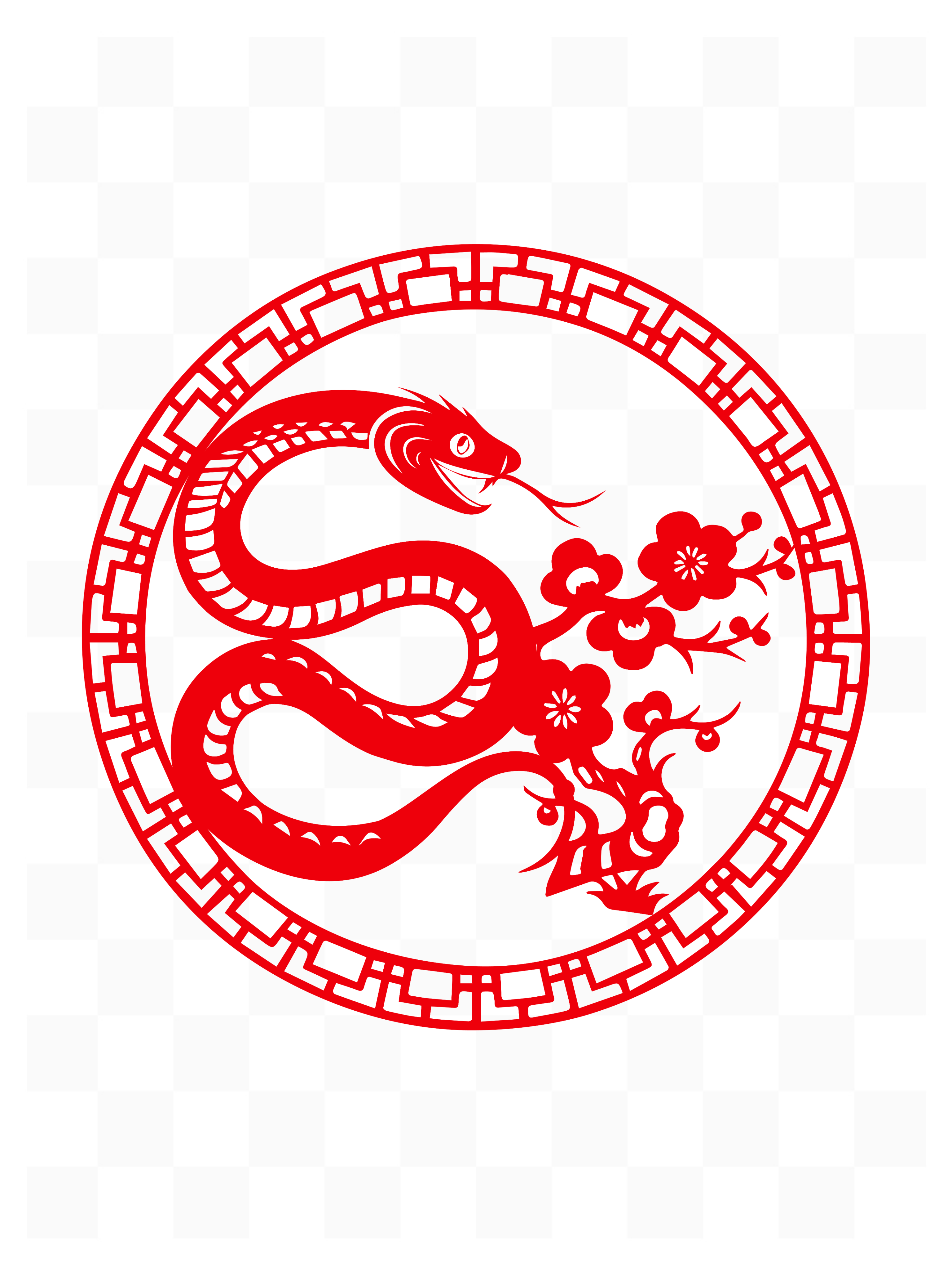 2025蛇年梅花与蛇窗花剪纸装饰图案__沙僧佳霄SEA-站酷ZCOOL